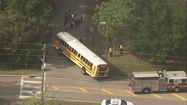 Orange County school bus with 12 students inside stuck after running ...